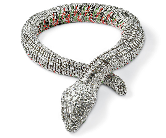 MARIA FELIX , CARTIER SNAKE NECKLACE set with 2,473 diamonds, | Cartier ...